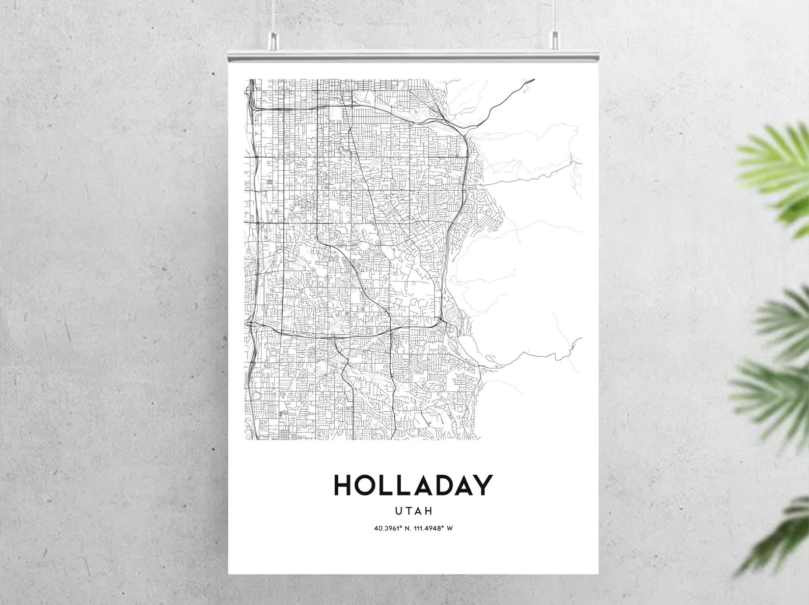 Holladay Map Print Holladay Map Poster Wall Art Ut City | Etsy
