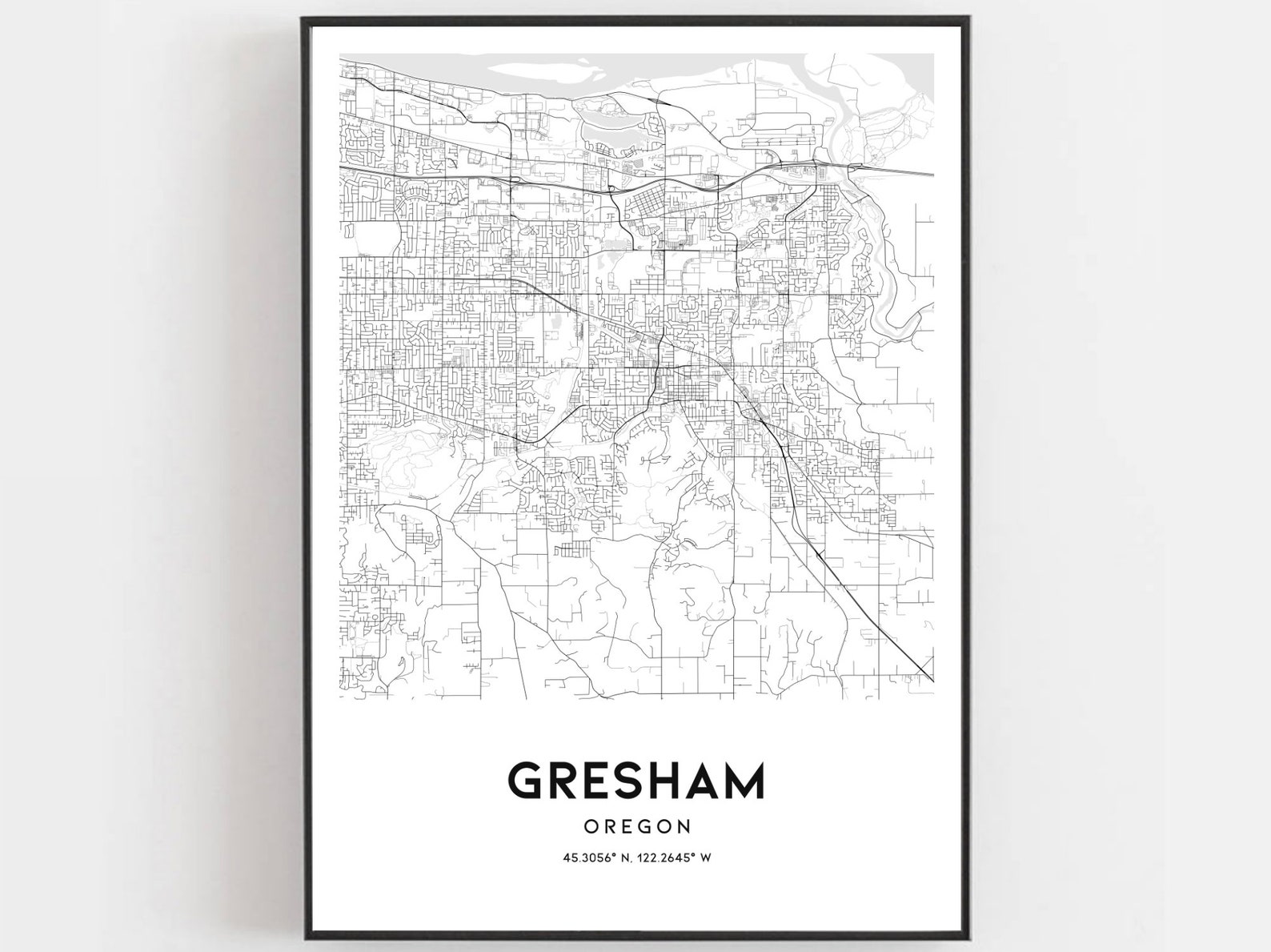 Gresham Map Print Gresham Map Poster Wall Art or City Map | Etsy