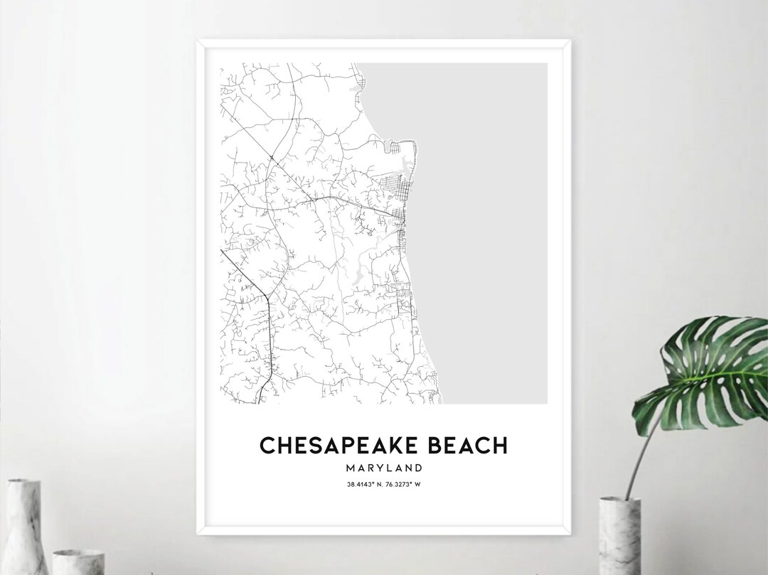Chesapeake Beach Map Print Chesapeake Beach Map Poster Wall - Etsy