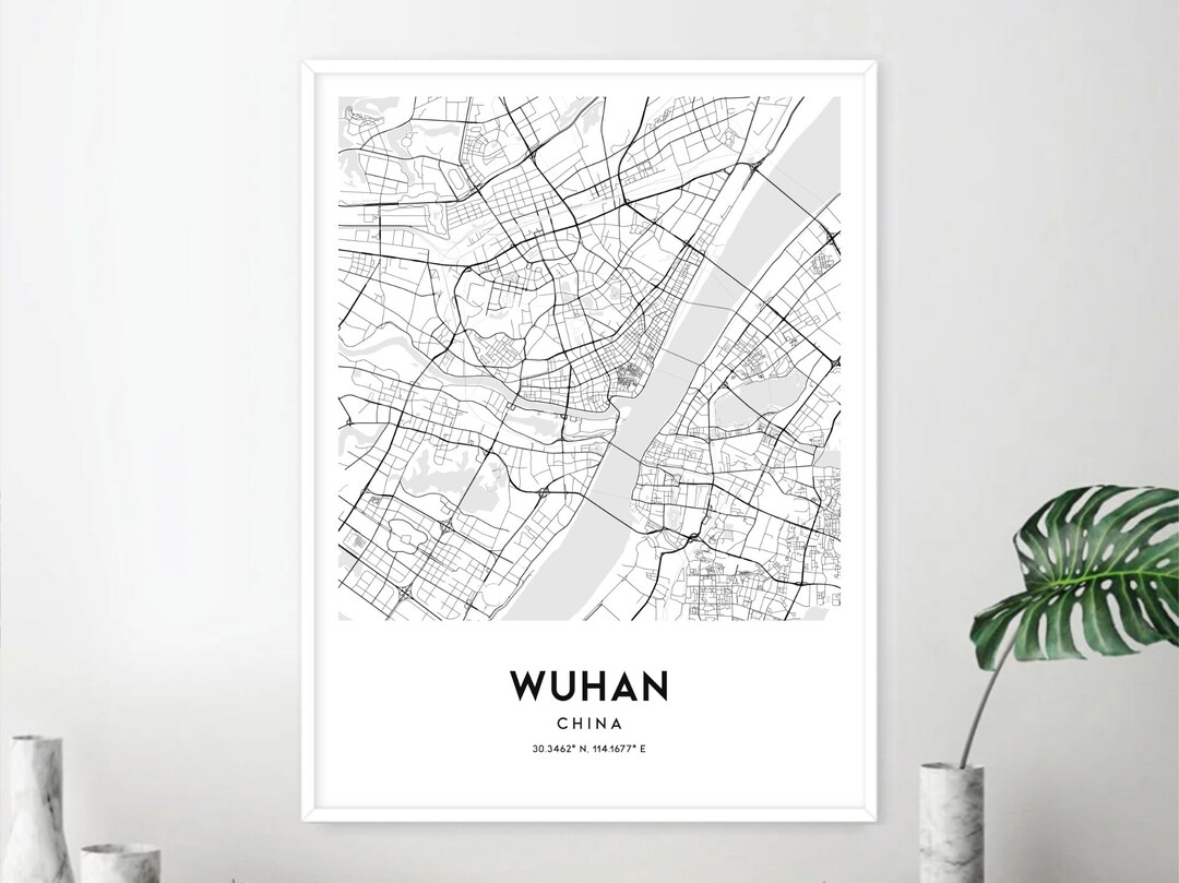 Wuhan Map Print, Wuhan Map Poster Wall Art, Wuhan City Map, Wuhan Print ...