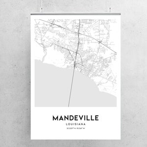 Mandeville Map Print Mandeville Map Poster Wall Art La City | Etsy