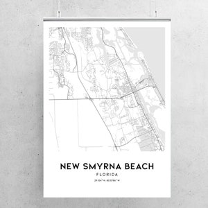 New Smyrna Beach Map Print New Smyrna Beach Map Poster Wall | Etsy