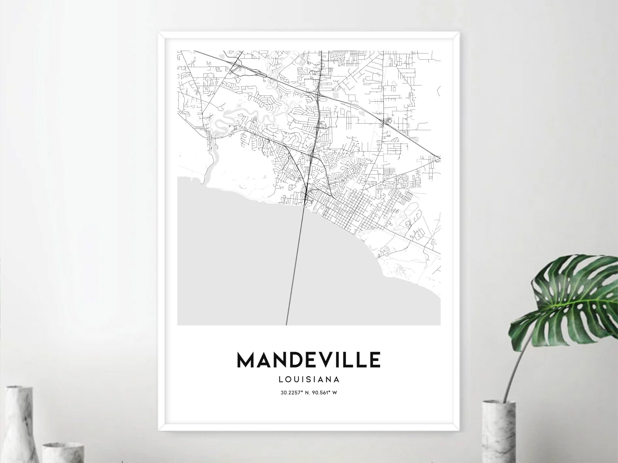 Mandeville Map Print Mandeville Map Poster Wall Art La City - Etsy