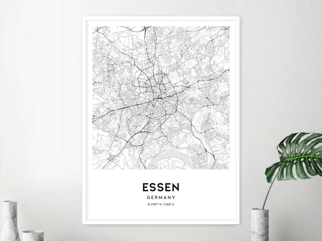Essen Map Print, Essen Map Poster Wall Art, Essen City Map, Essen Print ...