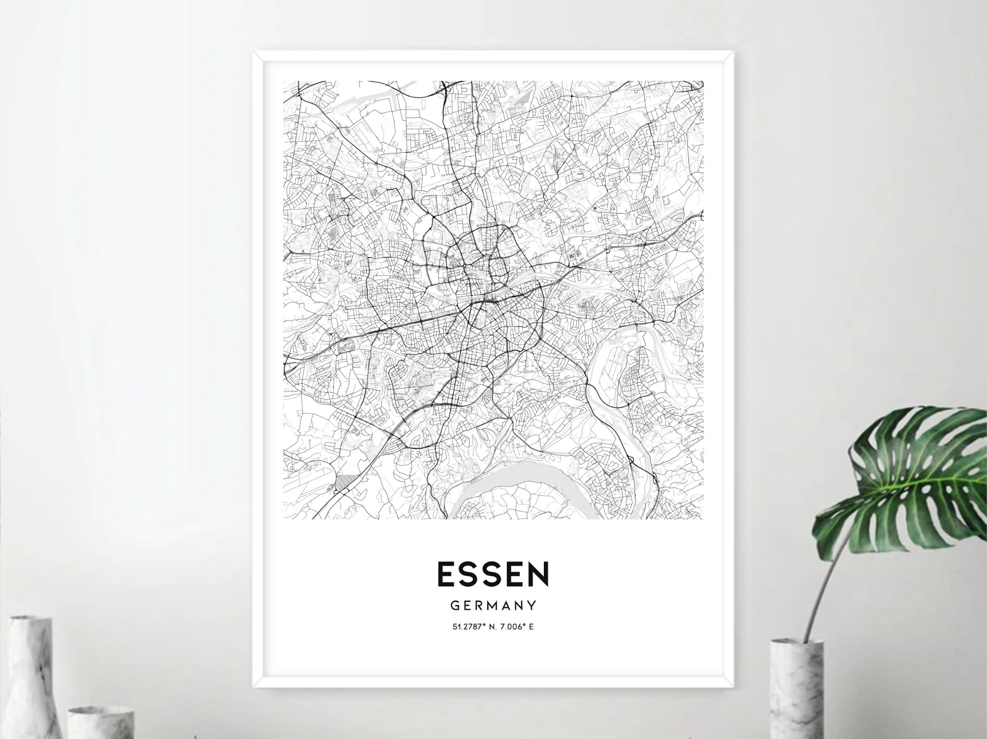 Essen Map Print Essen Map Poster Wall Art Essen City Map - Etsy
