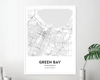 Green Bay Street Map - Etsy