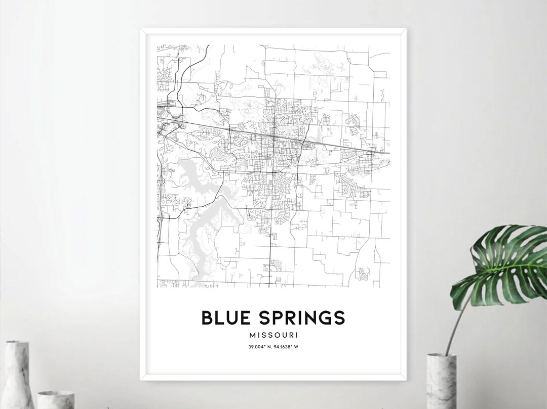 Blue Springs Map Print Blue Springs Map Poster Wall Art Mo - Etsy