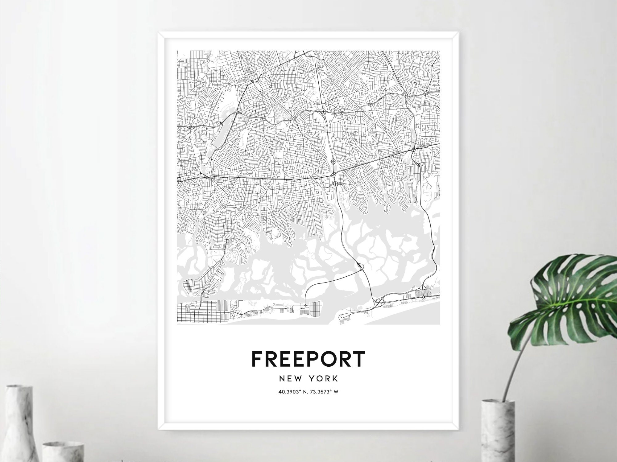 Freeport Map Print, Freeport Map Poster Wall Art, Ny City Map, New York ...