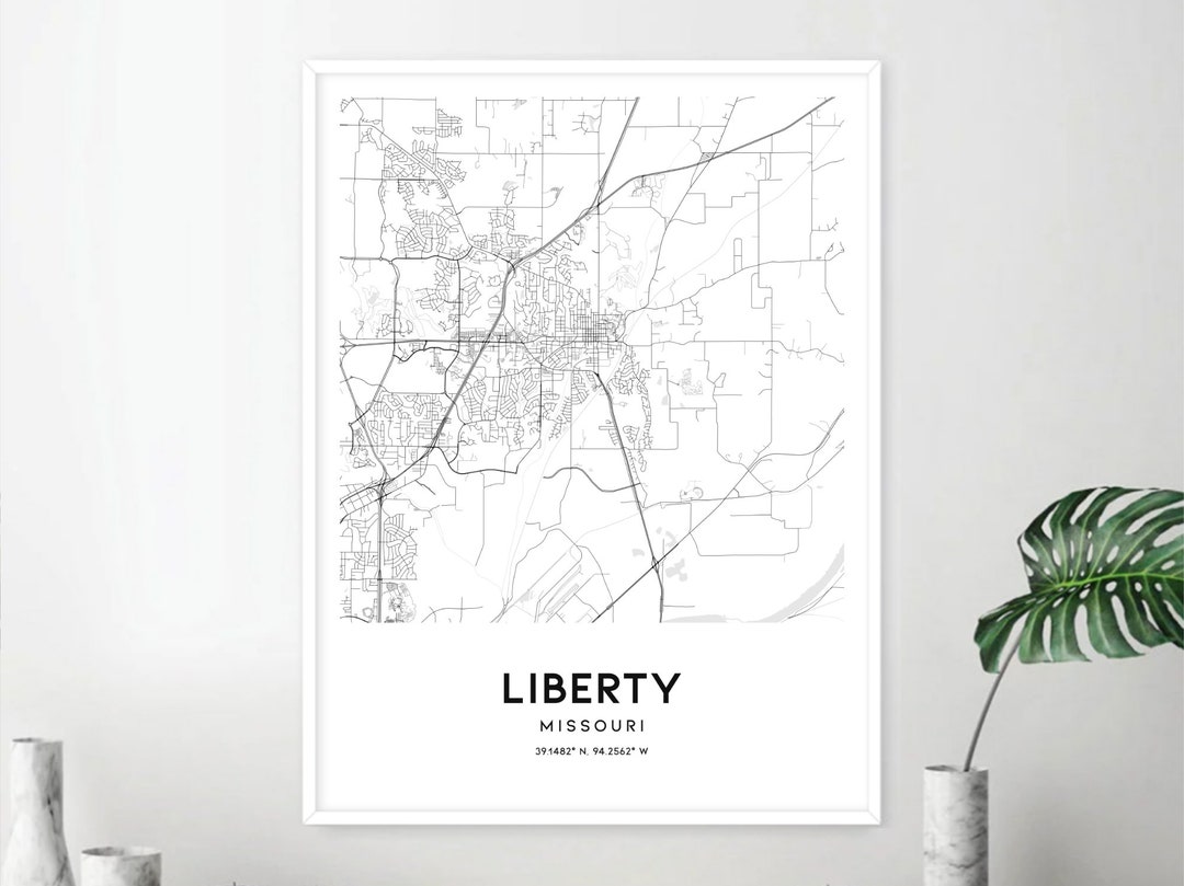 Liberty Map Print Liberty Map Poster Wall Art Mo City Map - Etsy