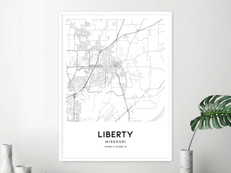 Liberty Map Print Liberty Map Poster Wall Art Mo City Map - Etsy