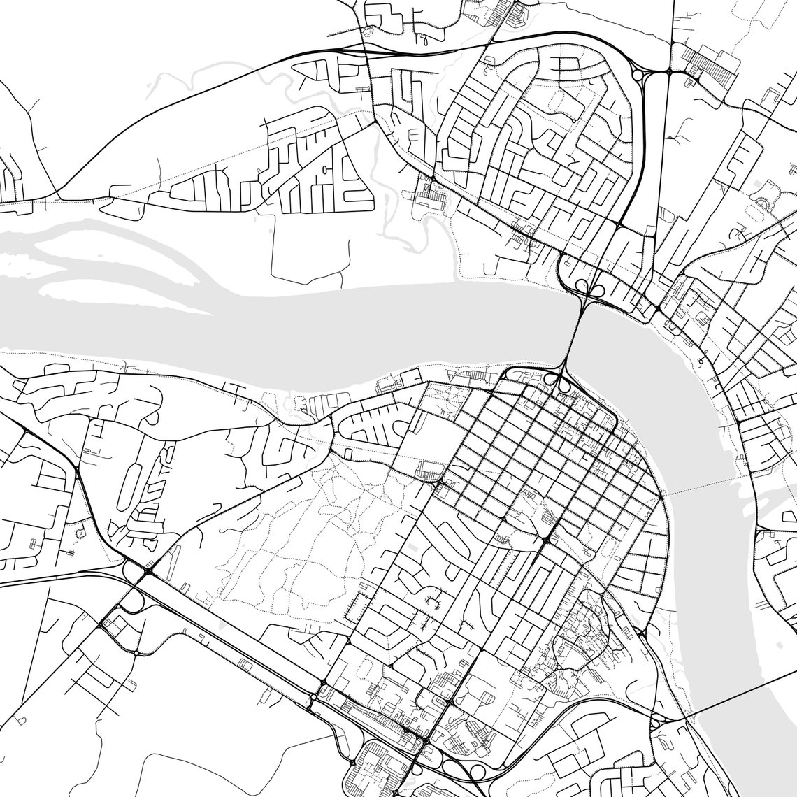 Fredericton Map Print, Fredericton Map Poster Wall Art, Fredericton ...