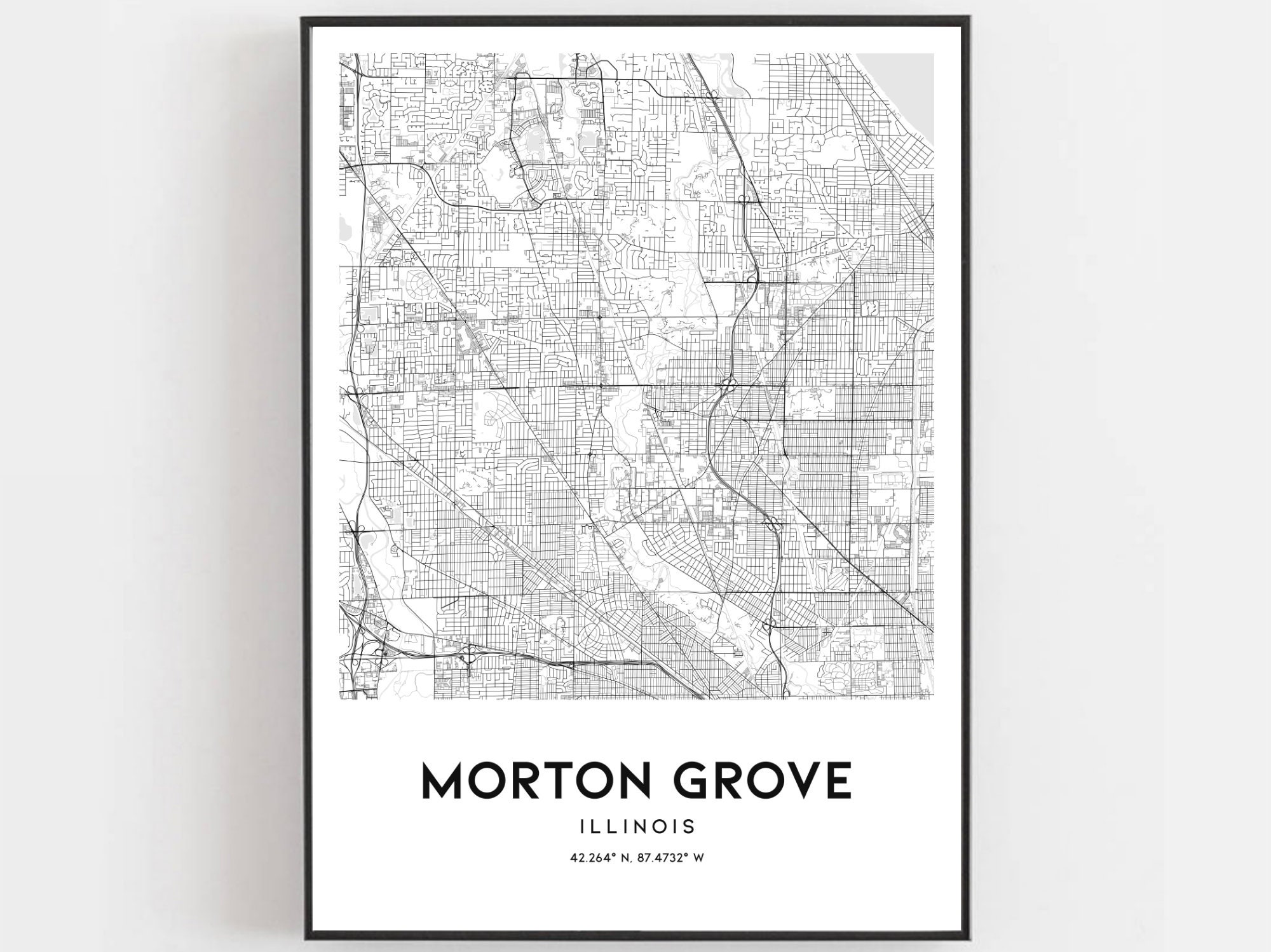 Morton Grove Map Print, Morton Grove Map Poster Wall Art, Il City Map ...