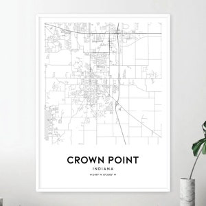 Crown Point Map Print, Crown Point Map Poster Wall Art, in City Map ...