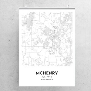 Mchenry Map Print Mchenry Map Poster Wall Art Il City Map | Etsy