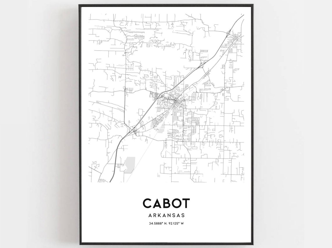 Cabot Map Print Cabot Map Poster Wall Art Ar City Map | Etsy
