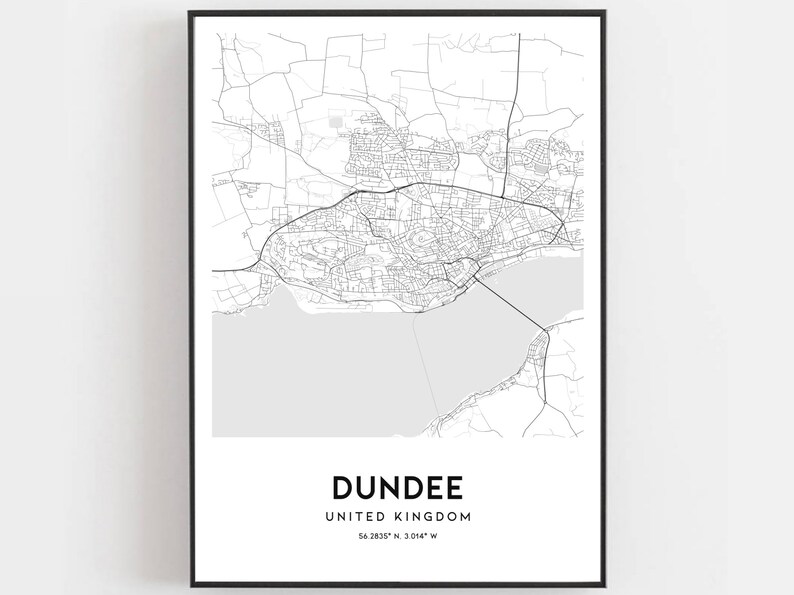 Dundee Map Print Dundee Map Poster Wall Art Dundee City | Etsy