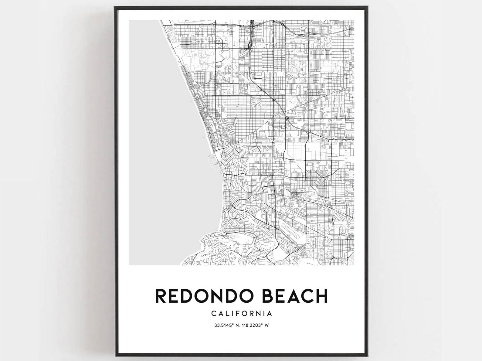 Redondo Beach Map Print Redondo Beach Map Poster Wall Art Ca | Etsy