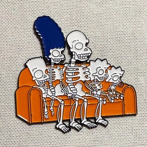 Die Simpsons Skeleton Family Metall Emaille Pin Anstecker Couch Gag ...