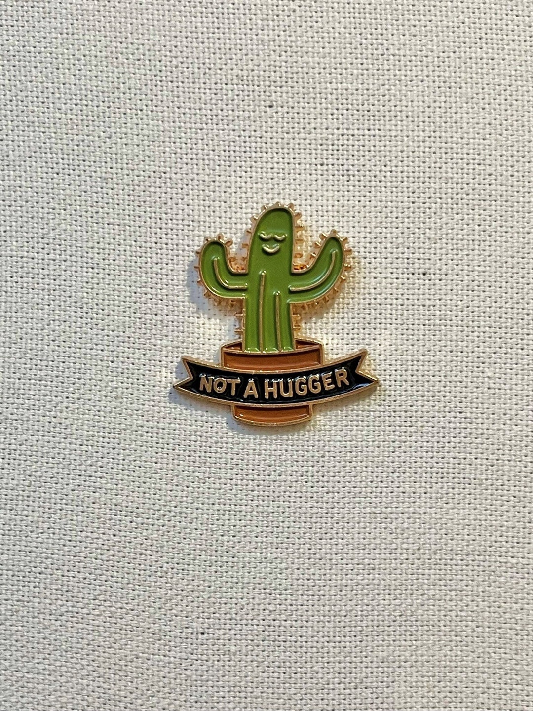 Not A Hugger Metall Emaille Pin Anstecker Humor Kaktus Blumentopf ...