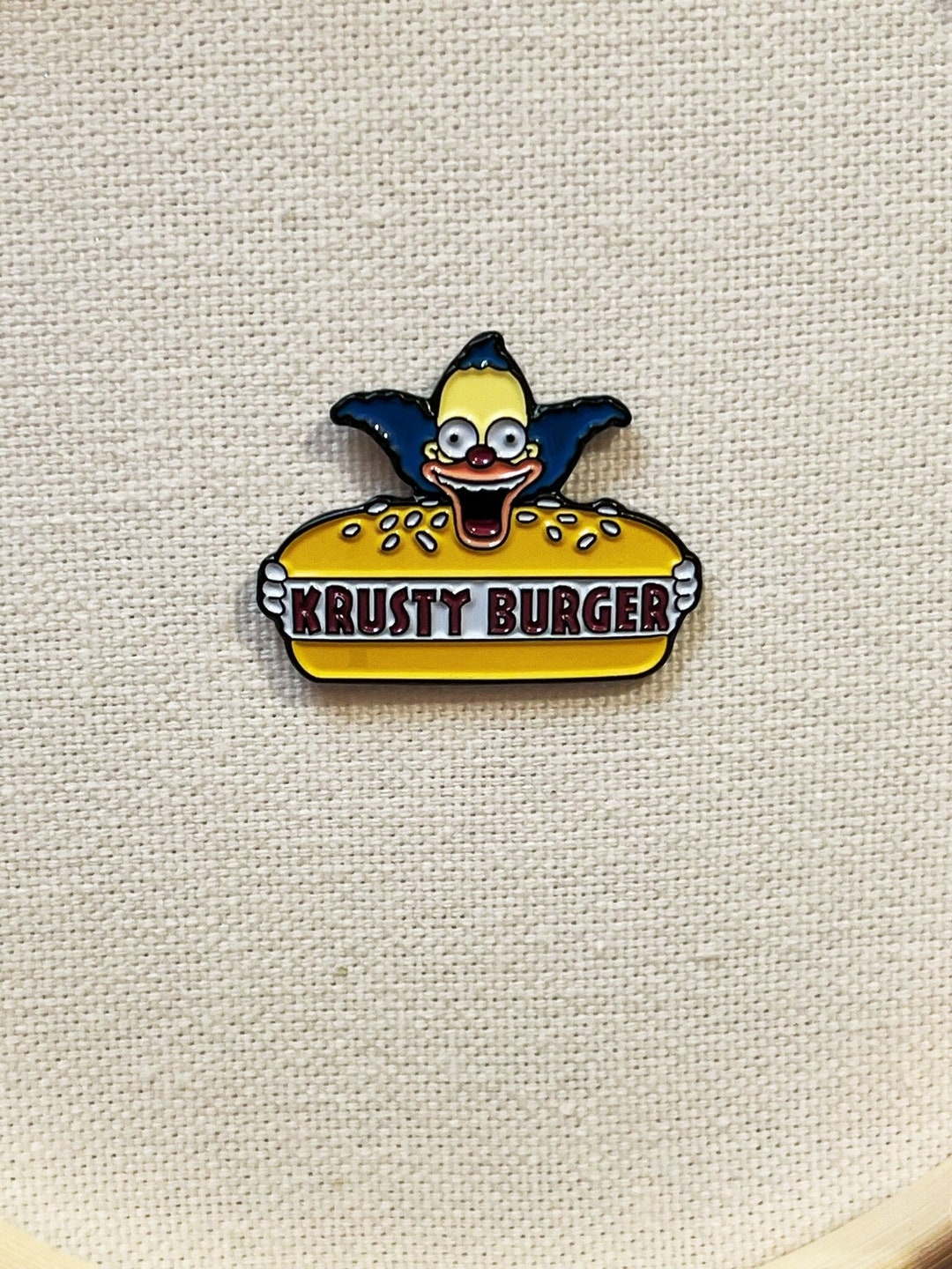 Krusty Burger Enamel Pin - the Simpsons Metal Badge - Etsy