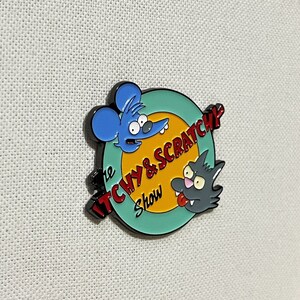 Itchy & Scratchy Show Enamel Pin - the Simpsons 90s Cartoon Badge - Etsy