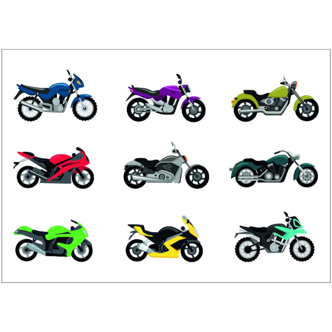 PS0370 Motorbikes Scooters Sticker Sheet Decal Signs Wall Self Adhesive ...