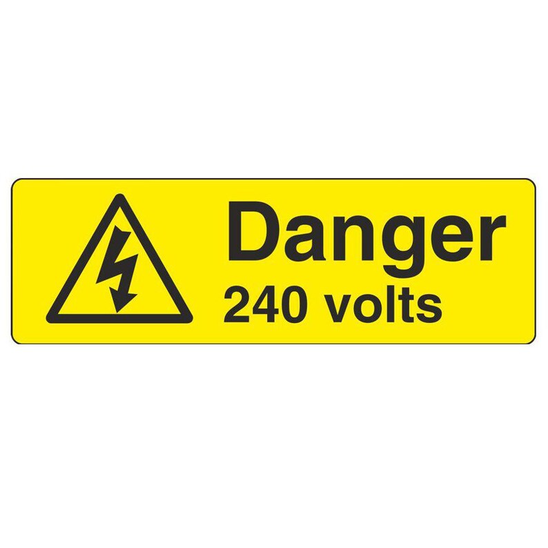 WARN086B-206B Danger 110V 100mm X 50mm Health and Safety Warning ...