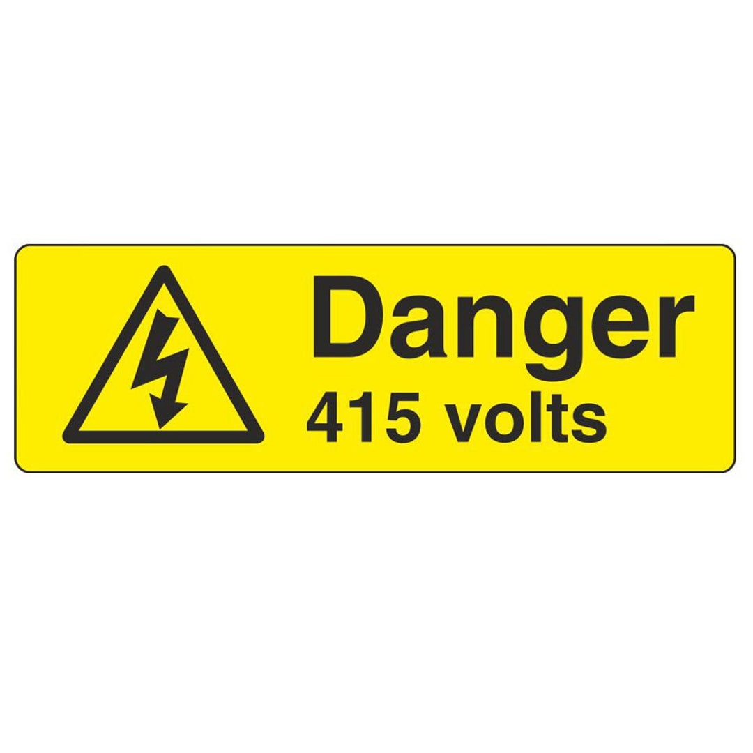 WARN098A Danger 415V 50MM X 25MM Health and Safety Warning Sticker ...