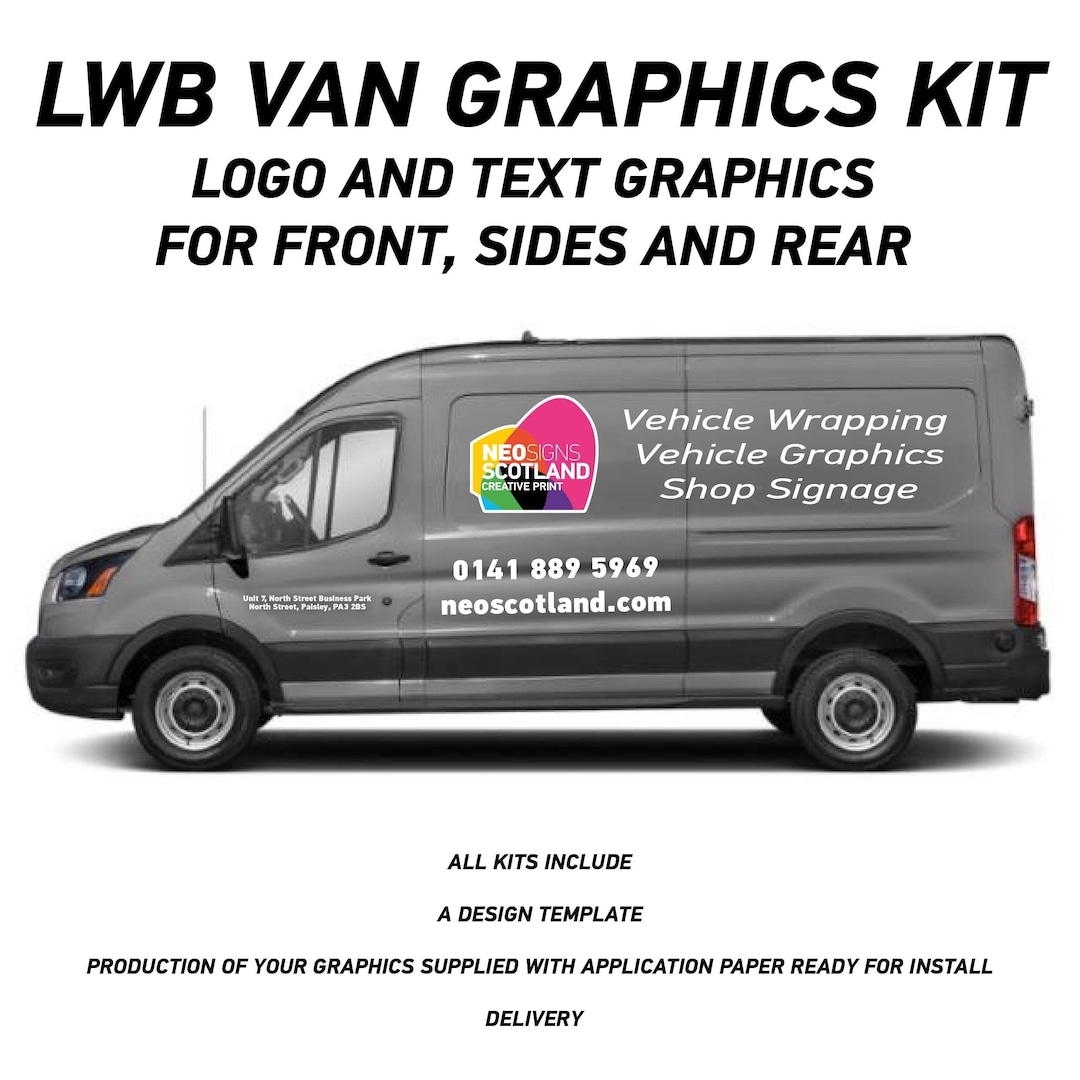 VAN09 Lwb Van Graphics Kit Sign Writing Vehicle Lettering Livery Signs ...