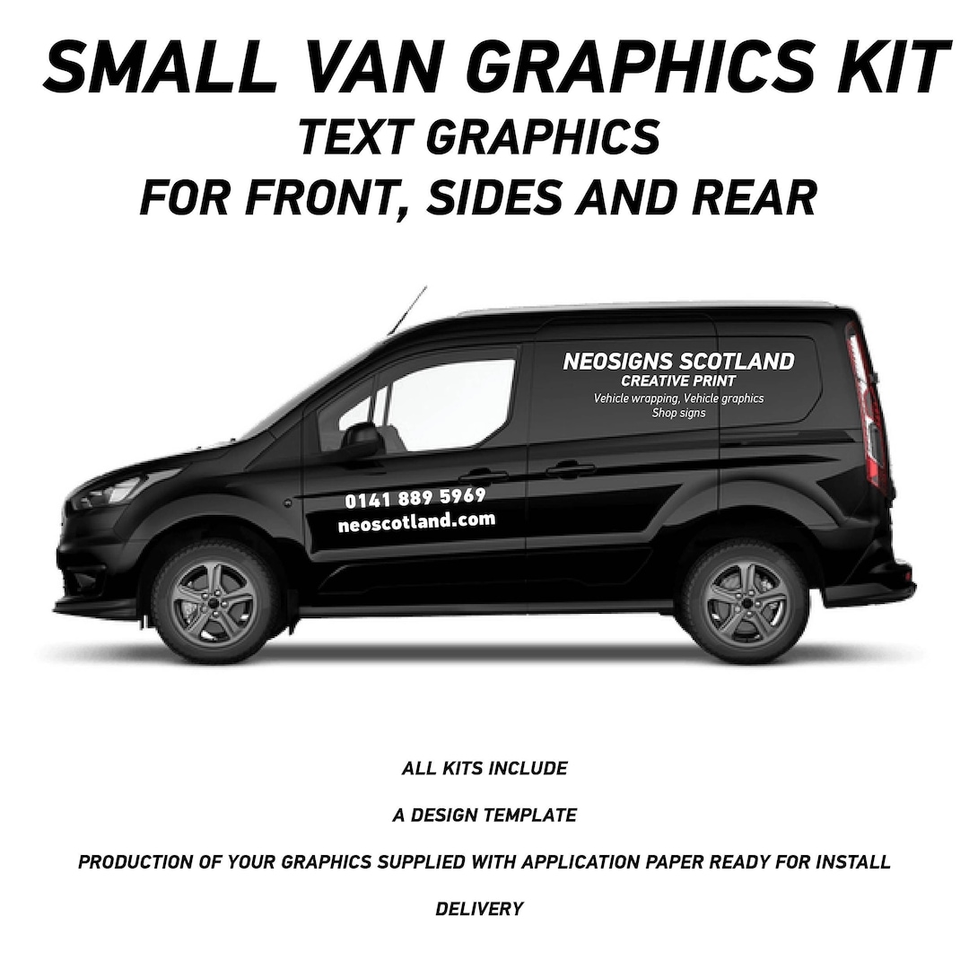 VAN02 Small Van Graphics Kit Sign Writing Vehicle Lettering Livery ...