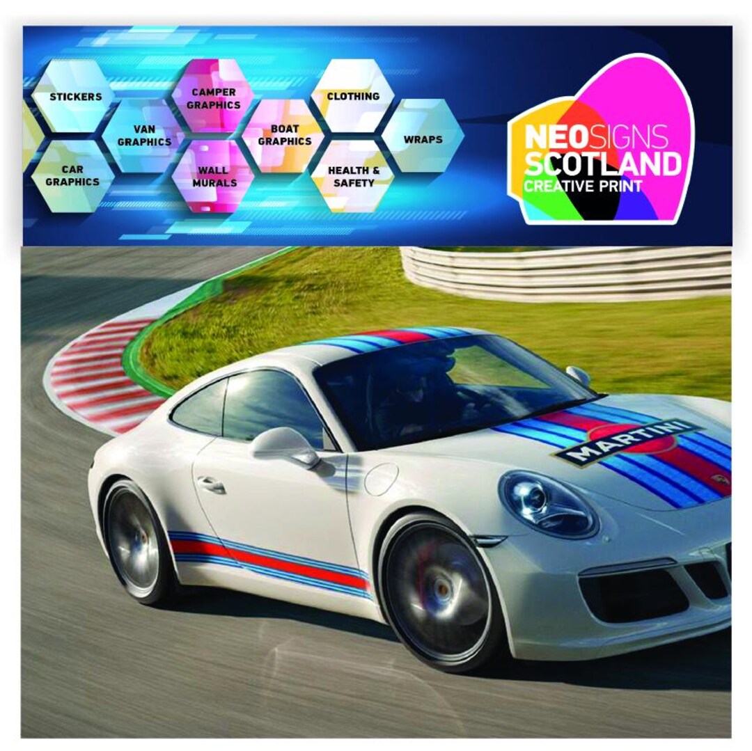 MR2.1 Martini Racing Side Stripes 2.1m (2100mm) Long Laminated for ...