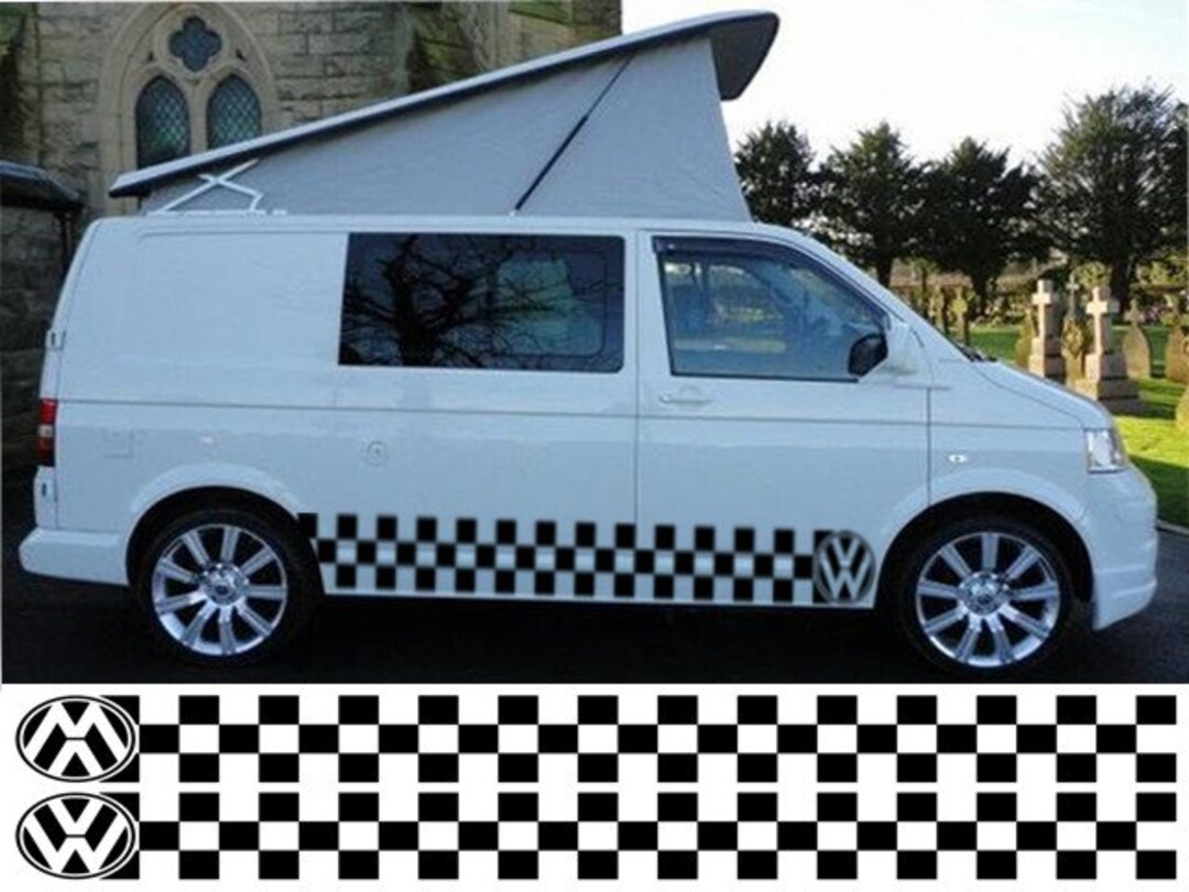 NEO00940 T4 T5 T6 Transporter Chequered Graphics Side Stickers Decals ...