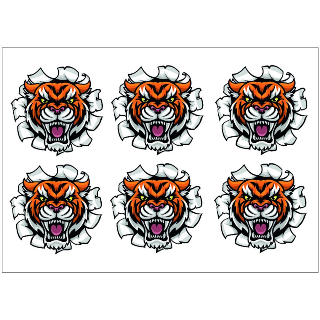 PS0348 Tiger Animal Sticker Sheet Decal Signs Wall Self Adhesive Vinyl ...