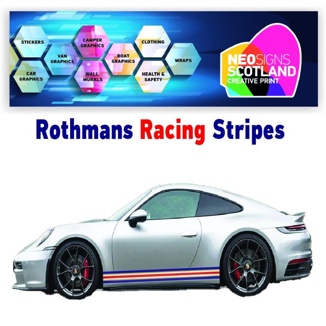 ROTHB2.1 Rothmans Racing Side Stripe 2x2.1m (2100mm) Long Laminated for ...