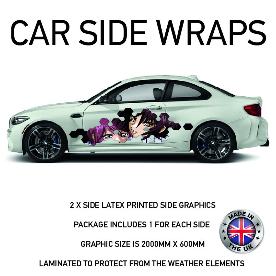 CSW04 Anime Manga Printed Laminated Sides Wrap Stickers Graphics ...