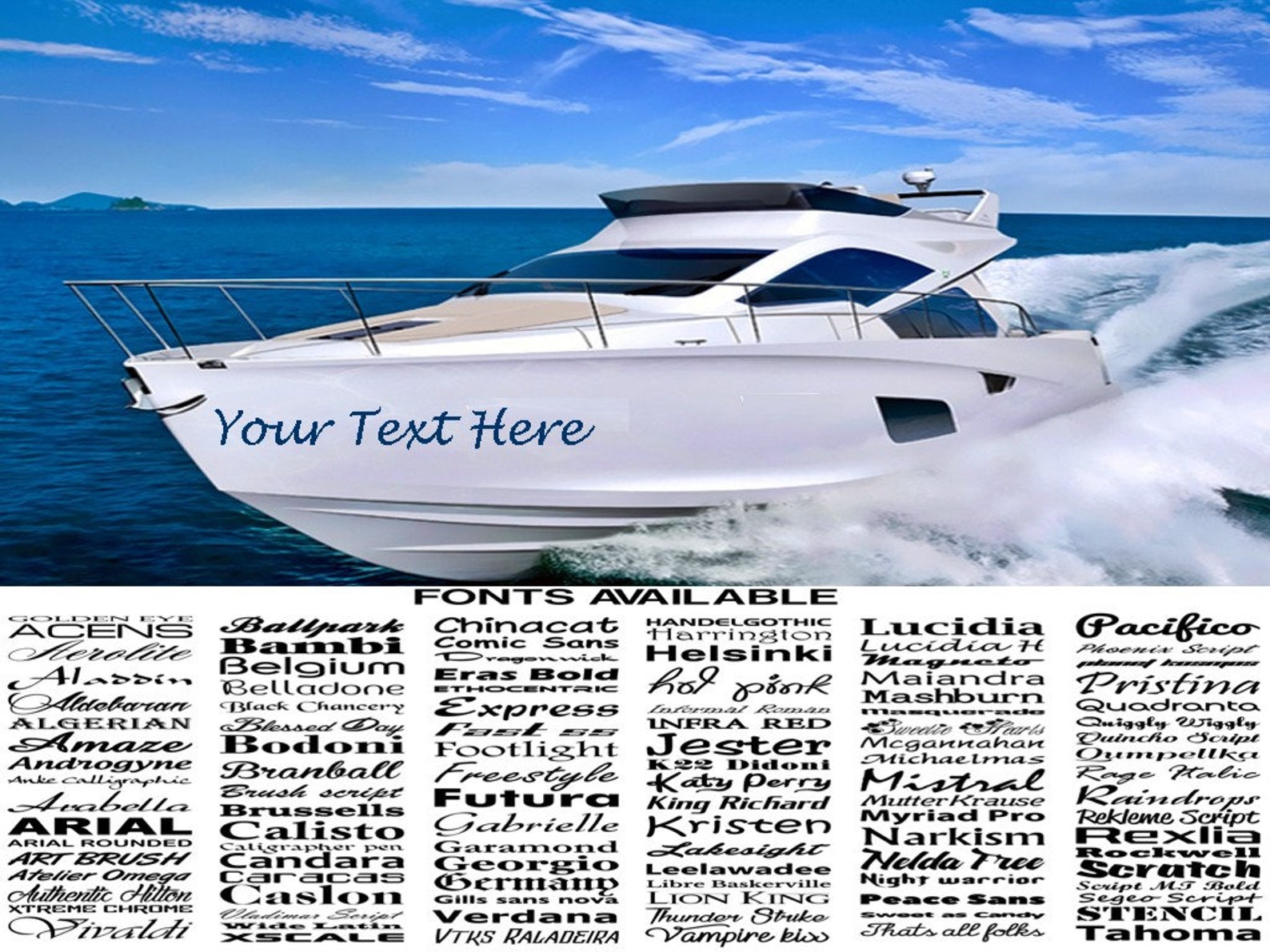 BN04 Boat Name 1500mm 1.5m Ssr Graphics Stickers Decals Custom | Etsy UK