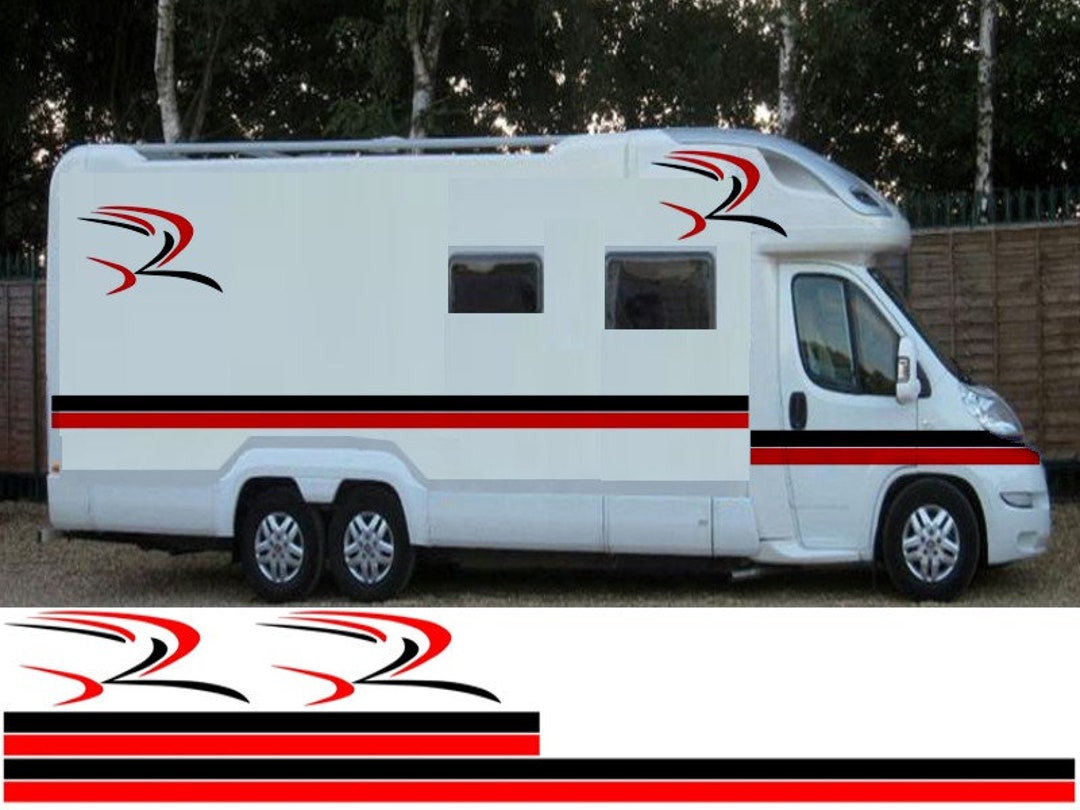 NEO01102 Motorhome Vinyl Stripe 2 Decals 2 Colour Graphics Stickers ...