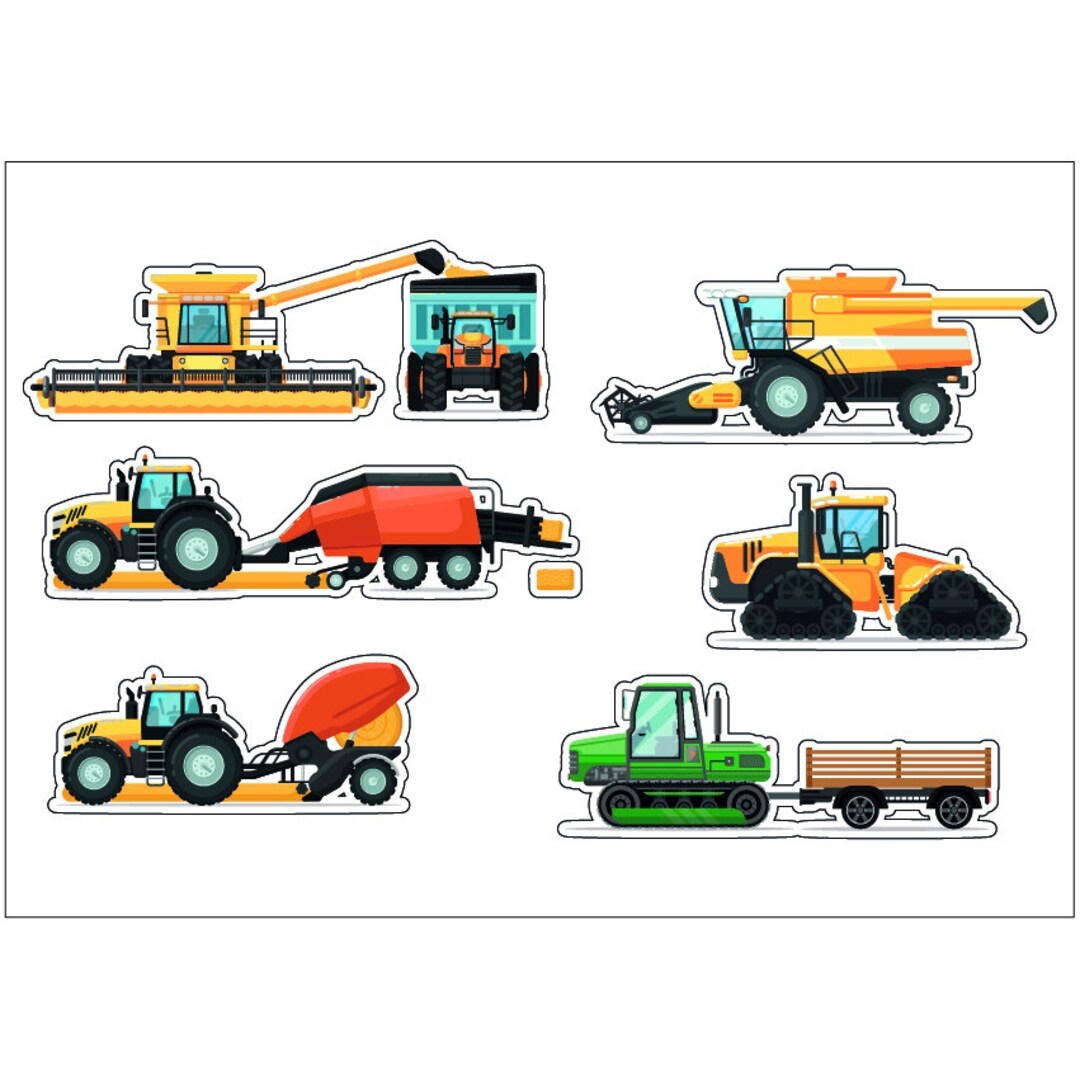 PS0251 Construction Truck Sticker Sheet Decal Truck Wall Self - Etsy