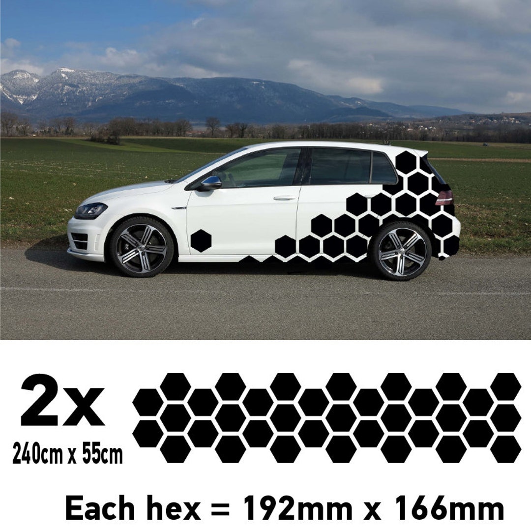 Car Solid Large Hexagon Camouflage Side Kit Honeycomb Stickers Graphics ...