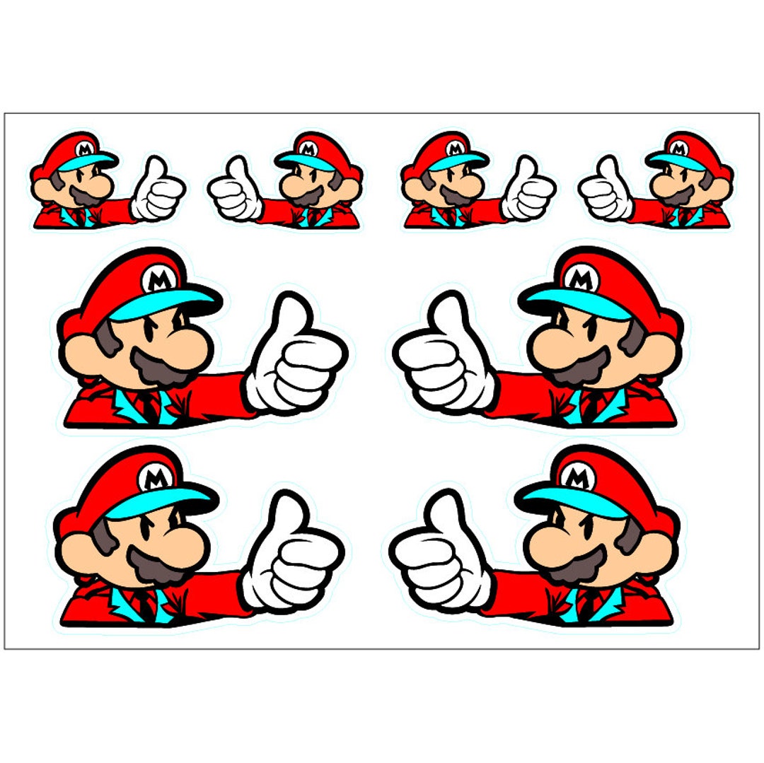PS0479 Thumbs up Mario Stickers Sheet Decals Thumbs up Wall Self ...