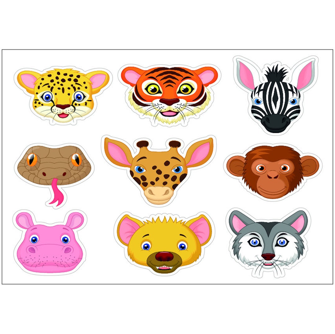 PS0429 Kids Zoo Animals Sticker Sheet Decal Animal Wall Self Adhesive ...