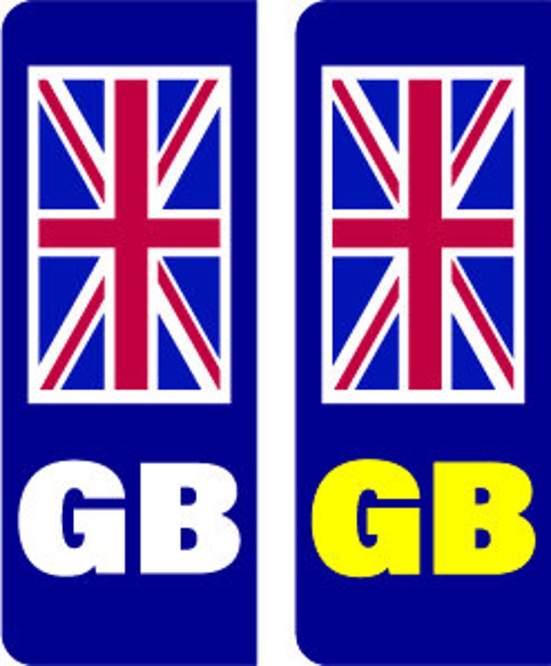 PLATE02 GB Car Number Plate Stickers Union Jack No Eu Flag - Etsy