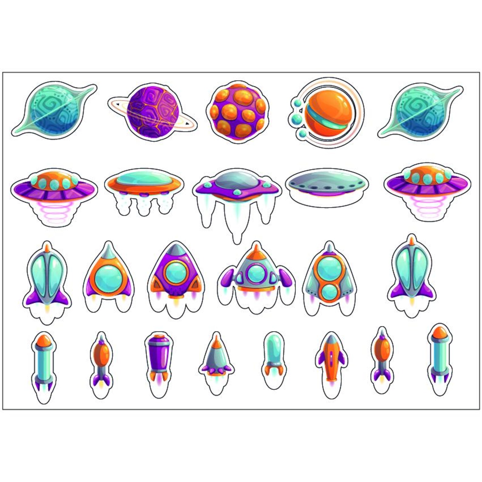 PS141-150 A4 Sticker Sheet Decals Wall Self Adhesive Vinyl Various ...