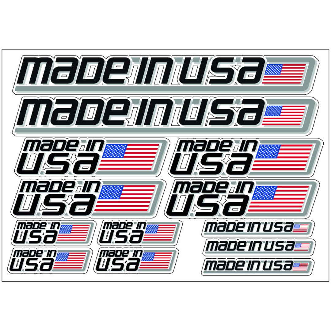 PS0487 Made in U.S.A Stickers Sheet Decals USA Wall Self - Etsy