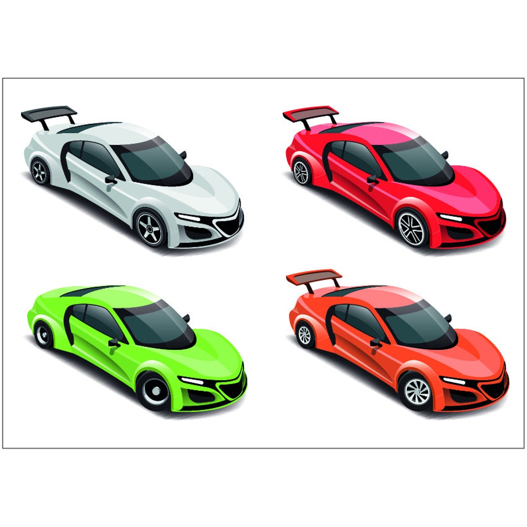 PS0351 Fast Racing Car Sticker Sheet Decal Signs Wall Self Adhesive ...