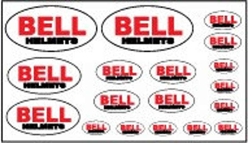 Bell Helmet Sticker Set A5 Sheet of 17 Stickers Graphics Decals ...