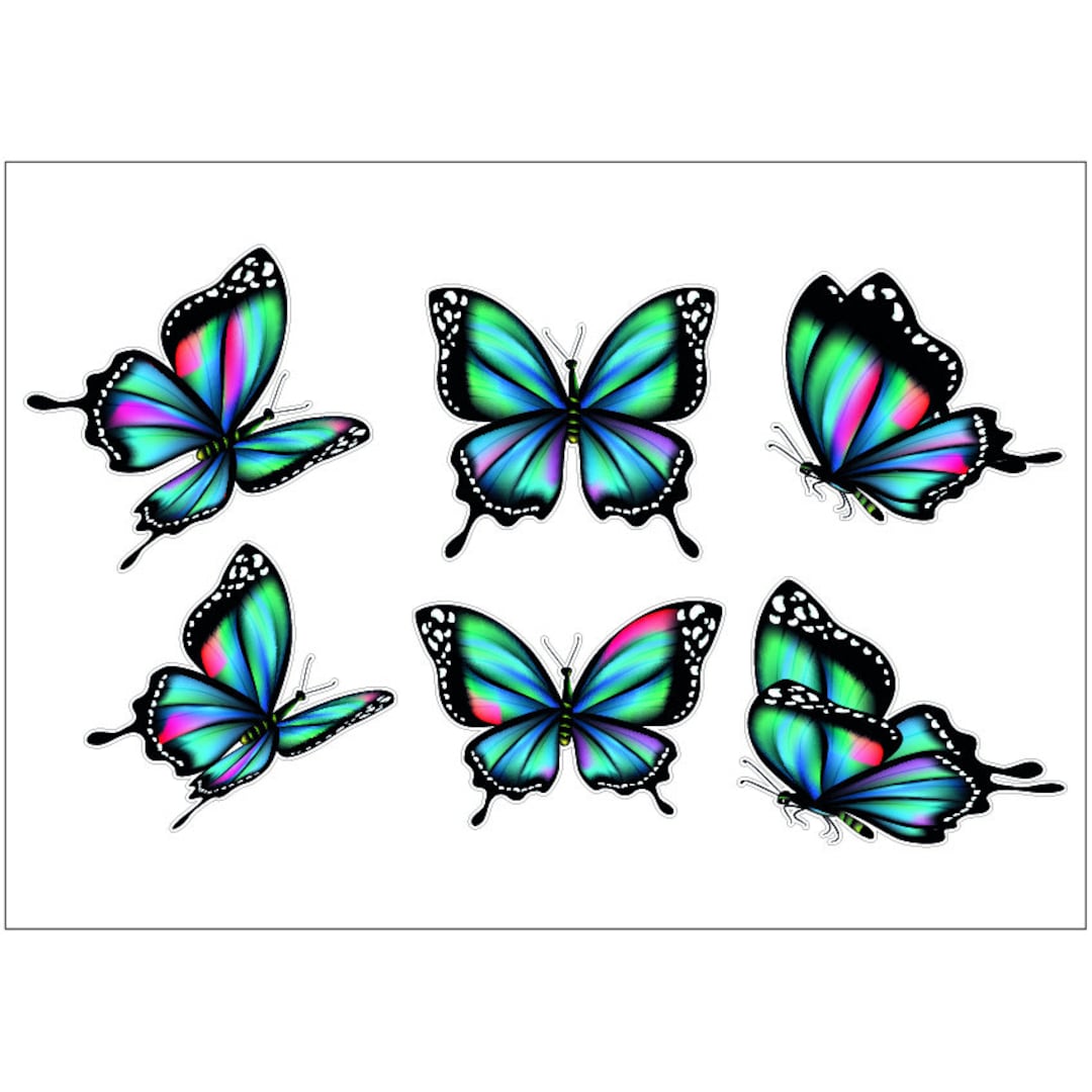 PS0413 Butterfly Sticker Sheet Decal Butterfly Wall Self Adhesive Vinyl ...