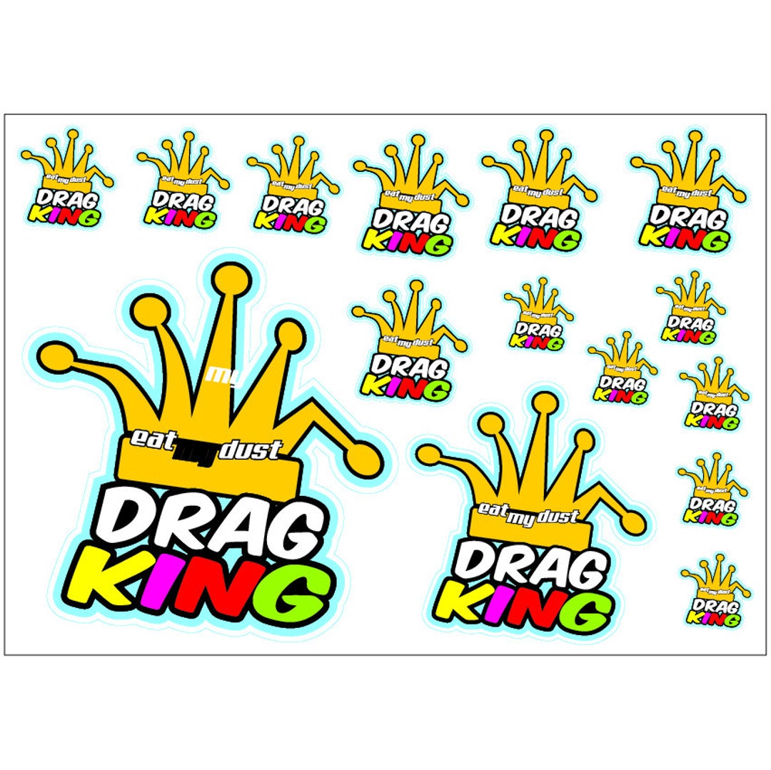 PS0439 Drag King Sticker Sheet Decal King Wall Self Adhesive Vinyl A4 ...