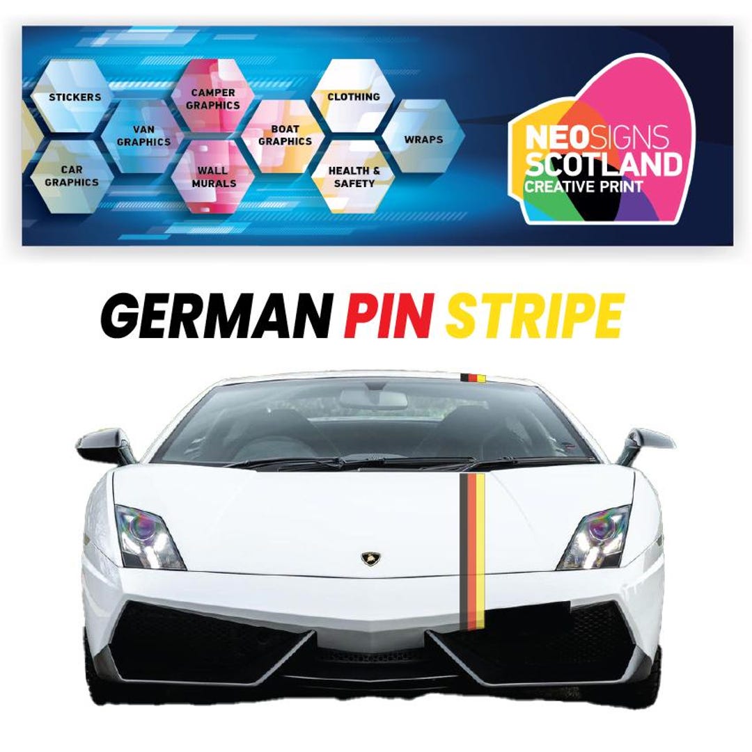 GRP German Racing Pin Stripes 1.2m (1200mm) Long Laminated for Renault ...