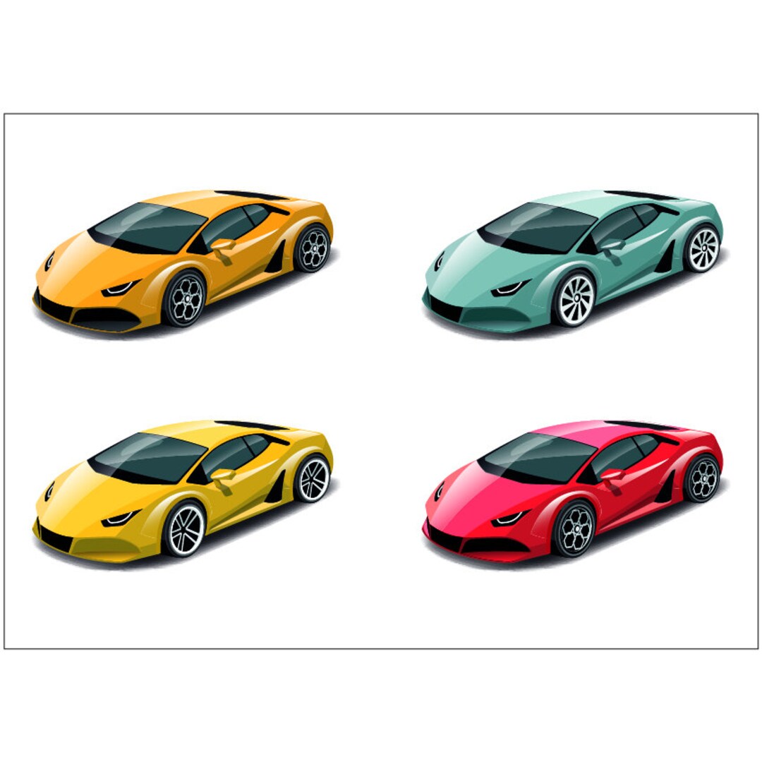 PS0350 Sports Racing Car Sticker Sheet Decal Signs Wall Self Adhesive ...